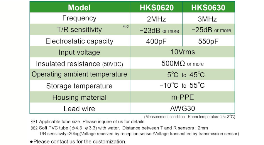 Air bubble detection sensor｜Ceramics products｜HONDA ELECTRONICS Co.,LTD.